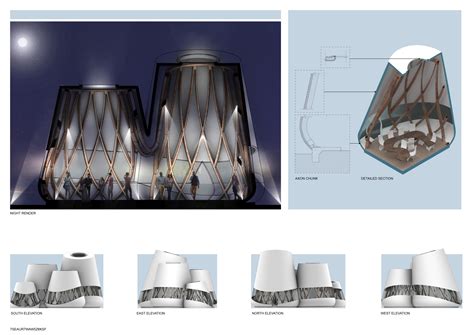 Architecture Project Curvilinear Structure Featuring Glass And Wood