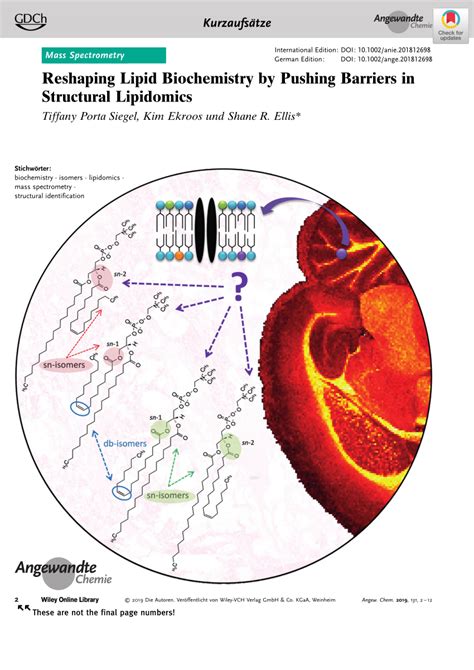 Pdf Reshaping Lipid Biochemistry By Pushing Barriers In Structural