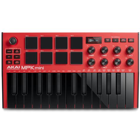 Akai Mpk Mini Mk3 Red Midi Keyboard