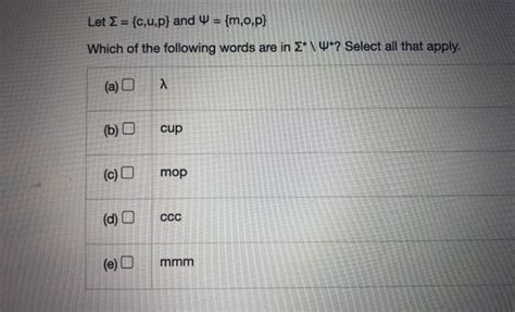 Solved Σ — Alphabet A Finite Nonempty Set Word — Any