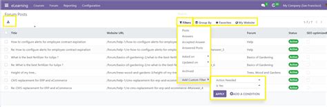 forum posts in odoo 16 e learning app odoo v16 community edition book