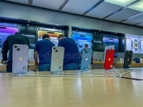 The New Iphone 14 Line Up In An Apple Store In Nyc Usa Editorial