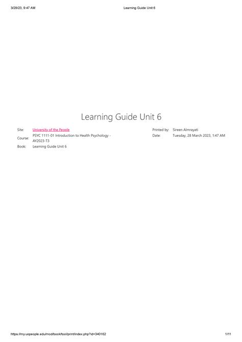 learning guide unit 6 6666 learning guide unit 6 site university of