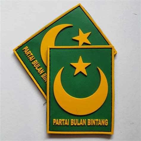Jual Patch Rubber Logo Partai Pbb Partai Bulan Bintang Tempelan Emblem Karet Velcro Shopee