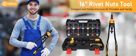 Vigrue 16 Rivet Nut Tool Kit Nutserts Rivnut Hand Tool Set Vigrue