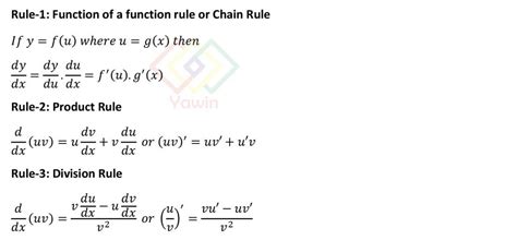 Differentiation Formulae Yawin