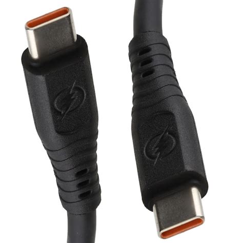 Silicone USB A To USB C Plug Phone Fast Charger Data Cable AWG Lead M Black