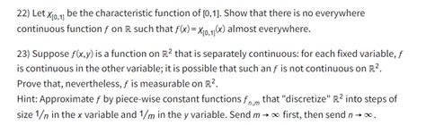 solved 22 let x[0 1] be the characteristic function of