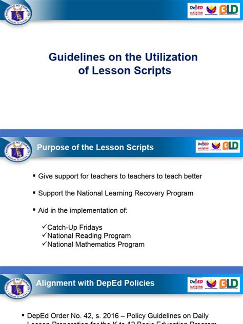 Lesson Scripts Orientation Guidelines Pdf Reading Comprehension