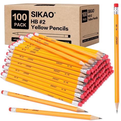 Sikao 100 Pack Presharpened Pencils 2 Wood Pencils Bulk