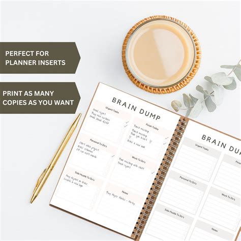 Brain Dump Printable Adhd Brain Dump Thought Organizer Journal Productivity Analysis