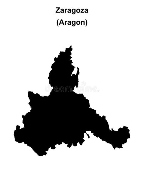 Zaragoza Outline Map Stock Vector Illustration Of Province 385349687
