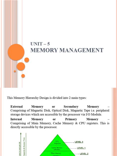 Unit 5 Memory Management | PDF | Computer Data Storage | Cpu Cache