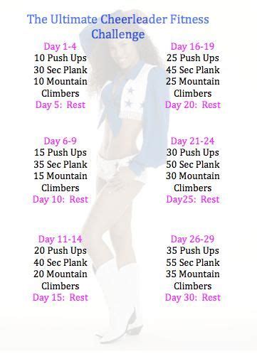 30 Day Ultimate Cheerleader Fitness Challenge Cheerleader Workout