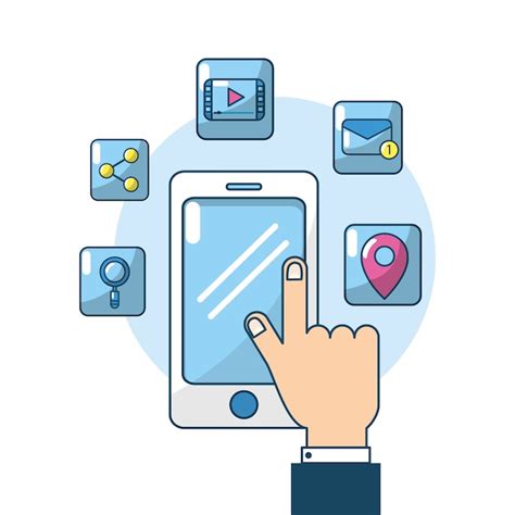 Premium Vector Smartphone With Hand Touchscreen Connection Server