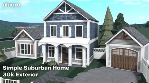 Simple Suburban Home 30k Exterior Bloxburg Speed Build Youtube