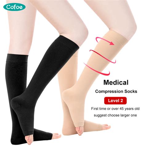 Wgb Cofoe 1 Pair Medical Calf Varicose Vein Socks Level 2 Elastic