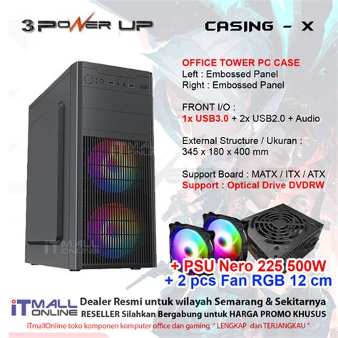 Jual 3powerup Casing X Casing Gaming Casing Tower Casing Mini Server Casing Saja Packing