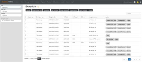 Manage Screen Exceptions Chronicle Computing
