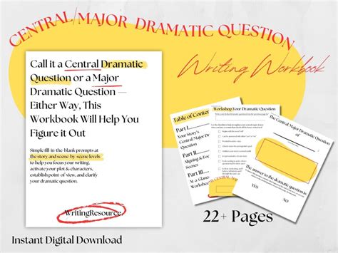 Major Dramatic Question Writing Workbook Brainstorm And Streamline Writing Mdq Story Outline