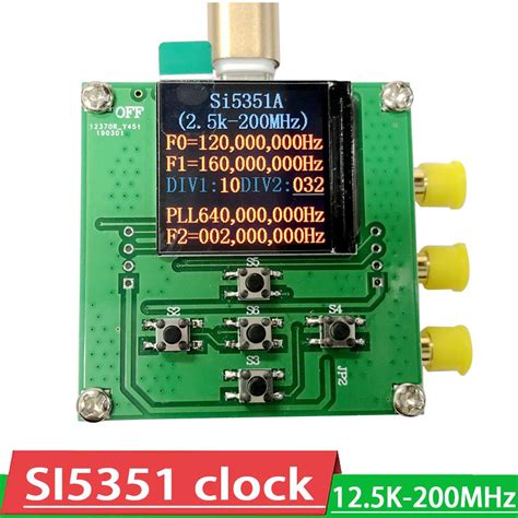 2 5K 200MHz SI5351A Clock Square Wave Signal Generator Module High Frequency Generator STM32 TFT
