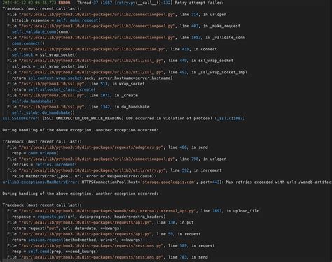 wandb log code causes network error transienterror wandb help wandb