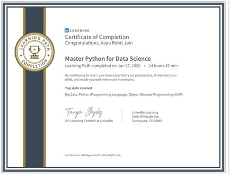 Aayu Rohit Jain On Linkedin Successfully Completed The Learning Path
