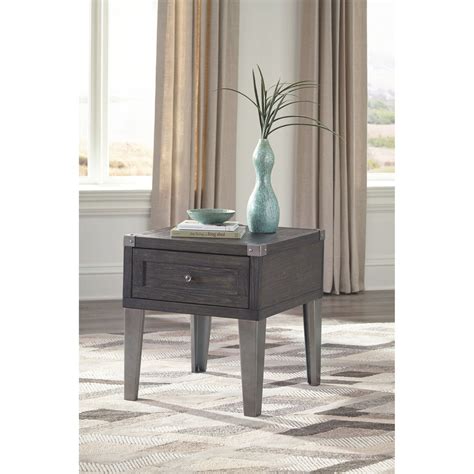 Todoe End Table Dark Gray Meubles Klomie Furniture