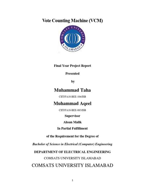 Fyp Report Vcm 1 Pdf Electronic Voting Voting Machine