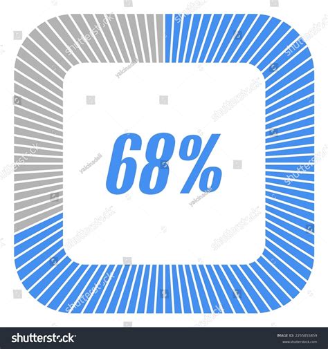 68 Percent Square Shape Percentage Diagram เวกเตอร์สต็อก ปลอดค่า