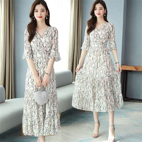 여성 여름 쉬폰 롱원피스 휴양지 반팔원피스 바캉스룩 온채널