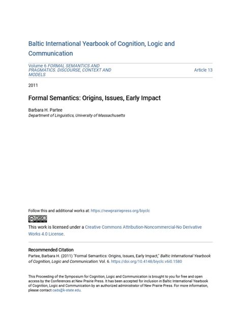 formal semantics origins issues early impact pdf linguistics logic