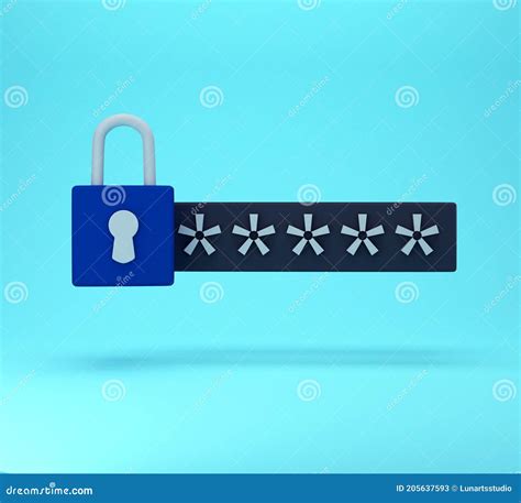 3d Lock And Password Field Password Protected Secure Login Concept