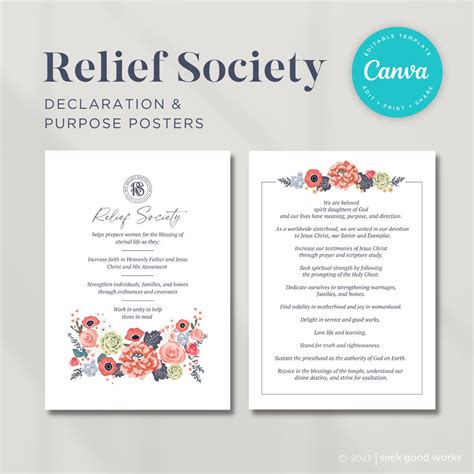 Relief Society Posters And Prints Purpose And Declaration Of Relief