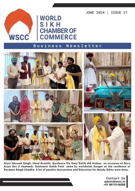 Wscc Newsletter For June Month Parmeet Singh Chadha Posted On The