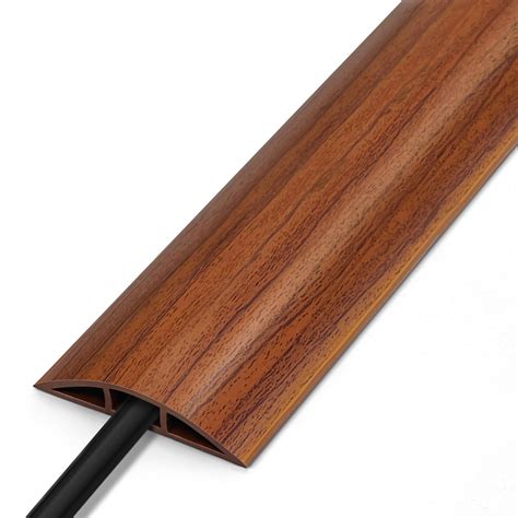 Floor Cord Cover 4ft Wood Brown Cord Hider Floor Soft Pvc Cord