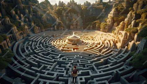 Premium Photo Mystical Fantastic Fantasy 3d Labyrinth Maze Design