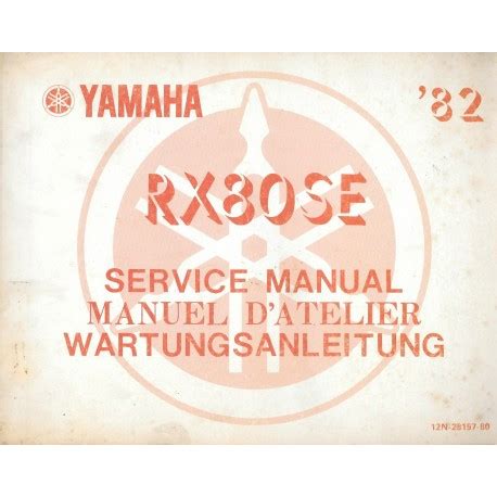 Yamaha Rx 80 Se 1982 Manuel Atelier Avril 1982