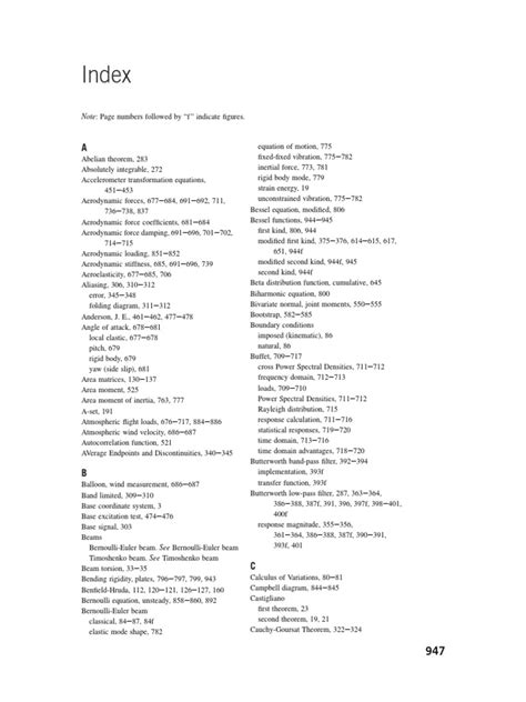 Index 2020 Structural Dynamics Fundamentals And Advanced