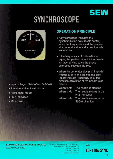 Pdf Synchroscope Sewa Synchroscope Indicates The Synchronization Point Scale Center When
