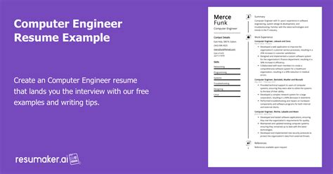 Computer Engineer Resume Example Free Guide