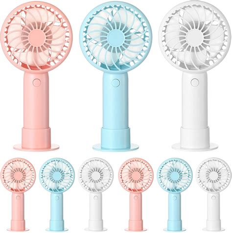 Blinkllx 6 Pcs Mini Powerful Handheld Fan 3 Speed Personal Small