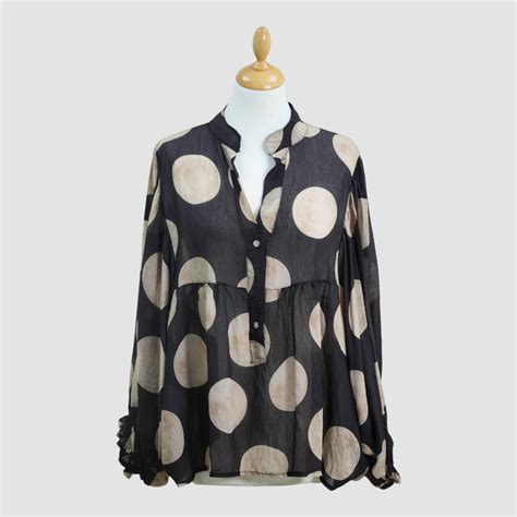 Delino Large Polka Dot Print Blouse 14 20 Lagenlook Boutique