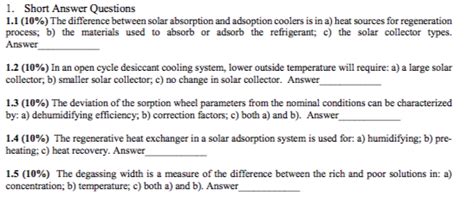Solved The Difference Between Solar Absorption And Adsoption