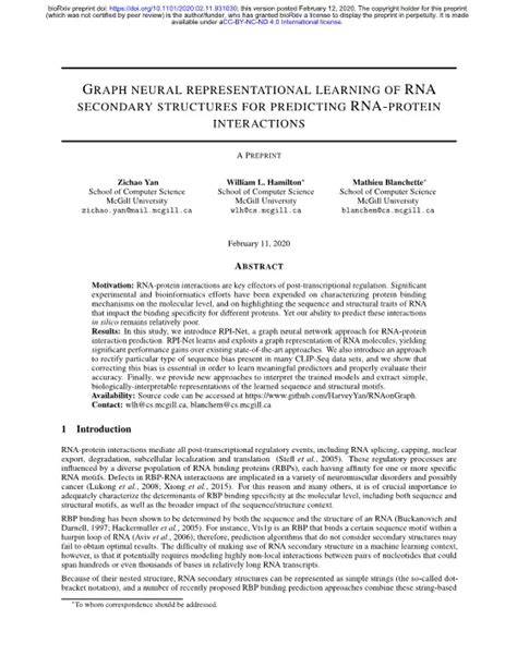 Graph Neural Representational Learning Of Rna Secondary Structures For