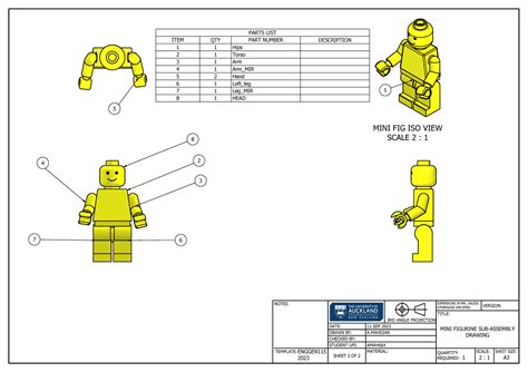 Cadprojectassembly Cad Assembly Mini Fig Iso View Scale 2 1 Parts