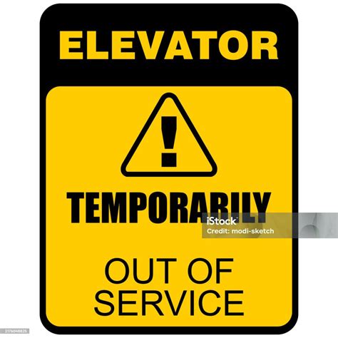 Elevator Temporarily Out Of Service Sign Vector Stock Illustration