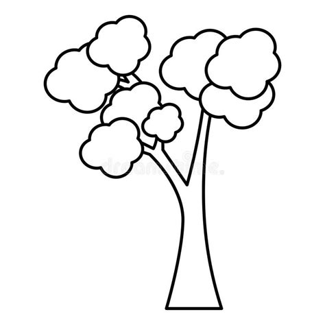 Simple Tree Outline Vector Icon Stock Vector Illustration Of Simple