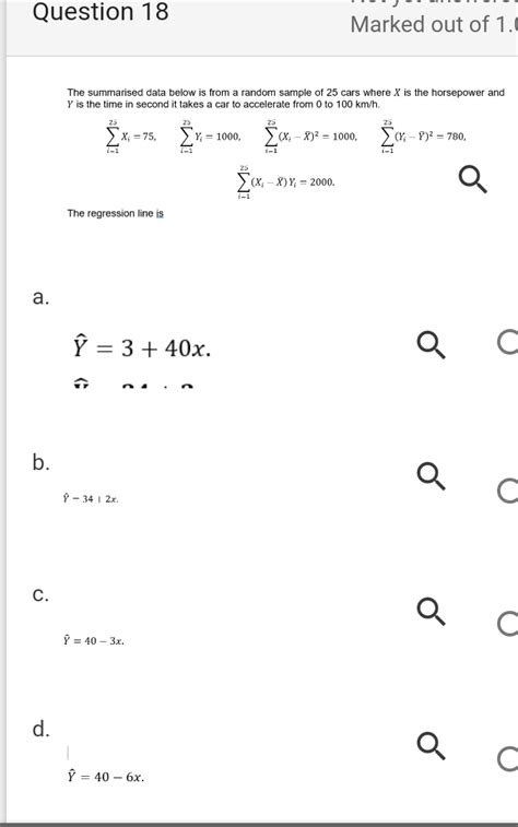 Solved Question Marked Out Of The Summarised Data Chegg