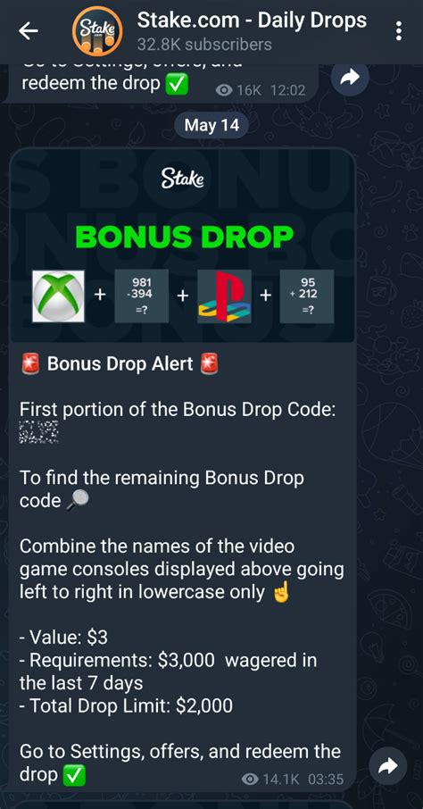 Stake Bonus Drop Code For Today Redeem Bonus Drops